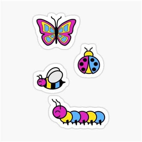 Pansexual Pride Bugs Sticker Pack Sticker For Sale By Pridepoint