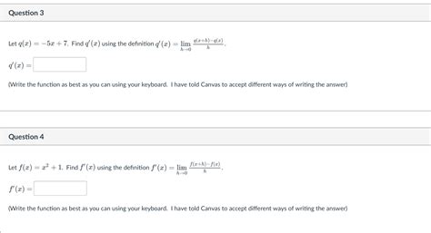 solved let q x −5x 7 find q′ x using the definition