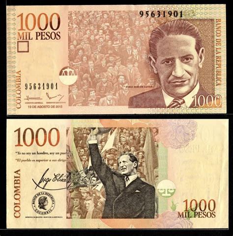 C2 Colombia 1000 Pesos Unc 2015 P 456t Bidcurios