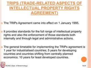 IPR Implications For India WTO WIPO GATT TRIPS PPTX