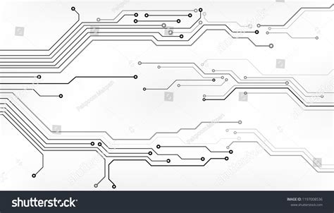 Circuit Board Technology Information Pattern Concept Vector Background Grayscale Color Abstract