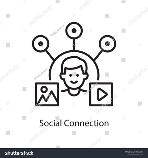 Social Connection Vector Outline Icon Design Stock Vector Royalty Free 2075632978 Shutterstock