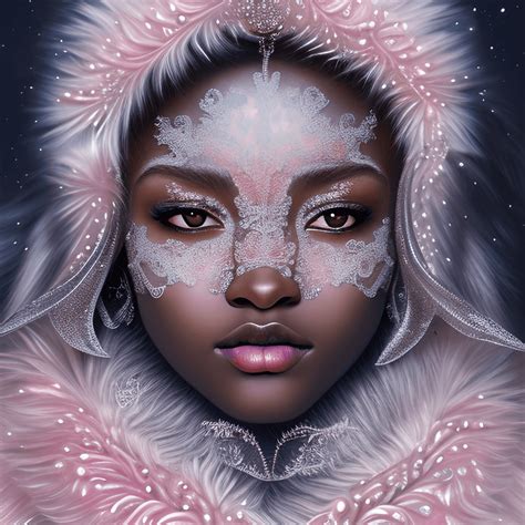Hyper Detailed Beautiful Dark Skin Ice Queen Portrait Creative Fabrica