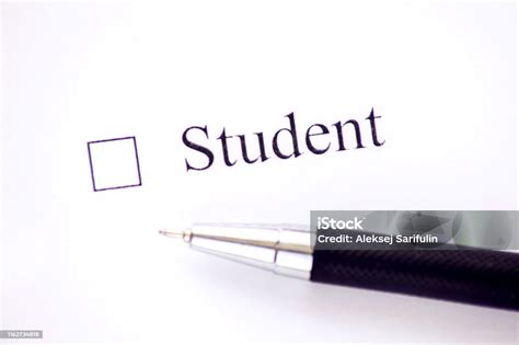 Student Checkbox With A Cross On White Paper With Pen Checklist Concept