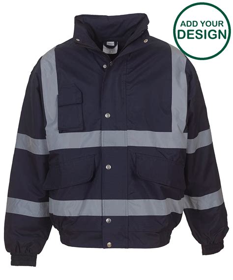 Yoko Hi Vis Classic Bomber Jacket Hvp211 Navy Add Your Design