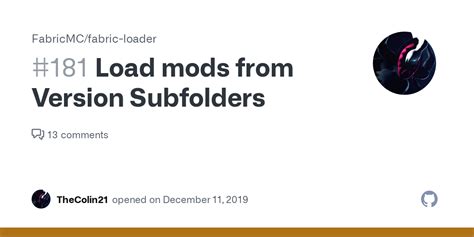 Load Mods From Version Subfolders Issue FabricMC Fabric Loader GitHub