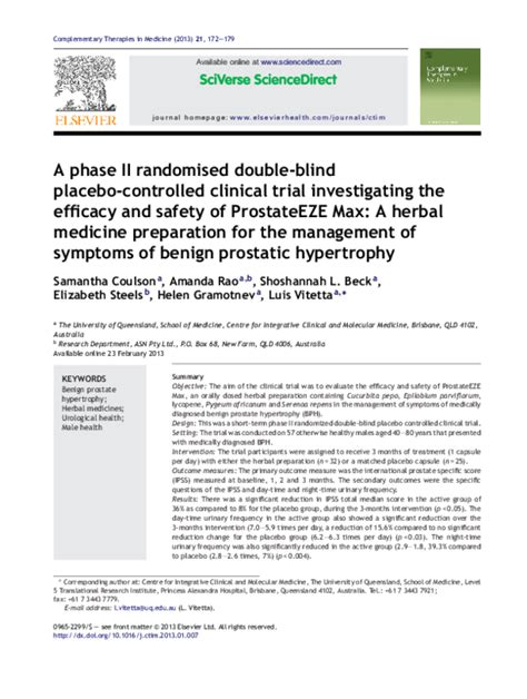 Pdf A Phase Ii Randomised Double Blind Placebo Controlled Clinical Trial Investigating The