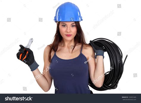 Sexy Female Electrician Stock Photo 132931445 Shutterstock