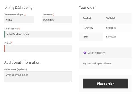 WooCommerce Checkout Fields Add Remove And Validate