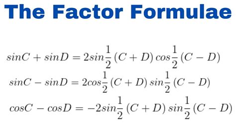 Factor Formulae In Trigonometry I Applications And Examples Lesson 14 Youtube