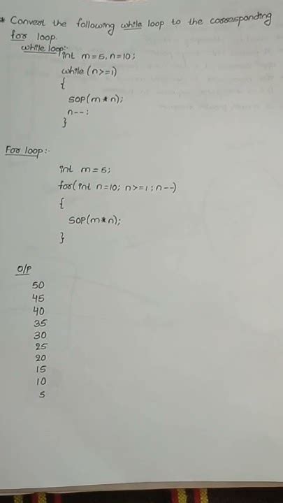 Convert While Loop To Corresponding For Loop Loop While For Interview Questions Youtube