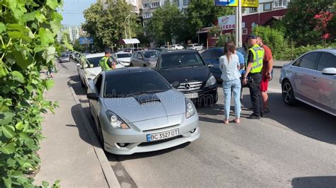 Ukraine Vinnitsa 06202024 Accident Police Arrived At The Scene Of The