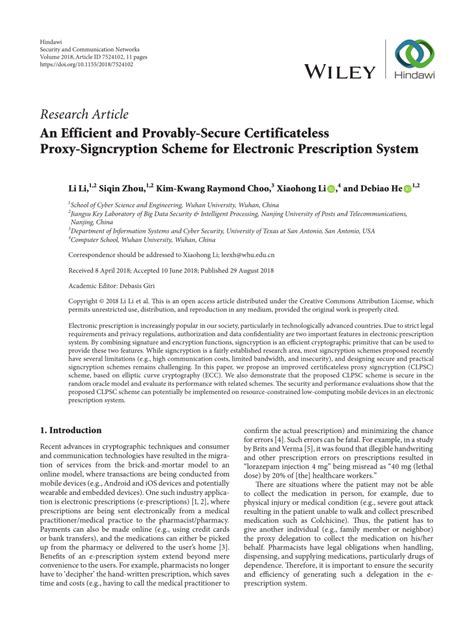Pdf An Efficient And Provably Secure Certificateless Proxy Signcryption Scheme For Electronic