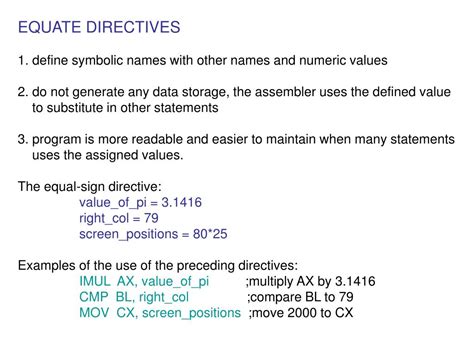 Ppt Chapter 4 Requirements For Coding In Assembly Language Powerpoint