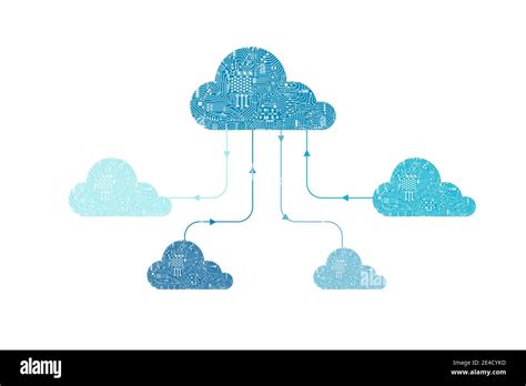 Cloud Computing Technology With Circuit Cloud On White Background
