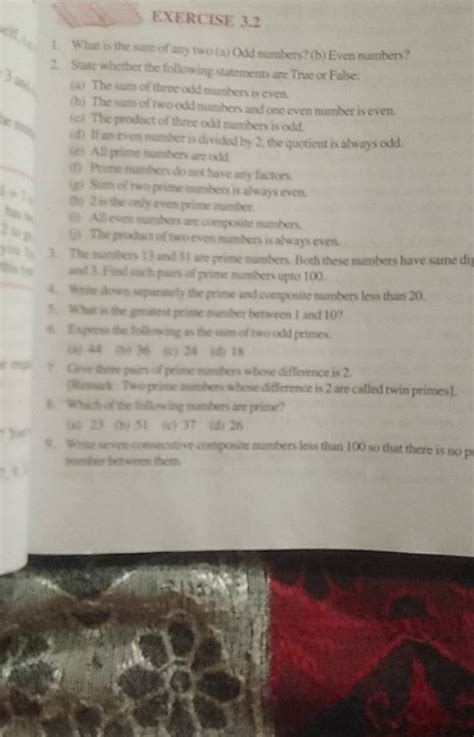 Exercise 321 What Is The Sum Of Any Two A Odd Numbers B Even Numb
