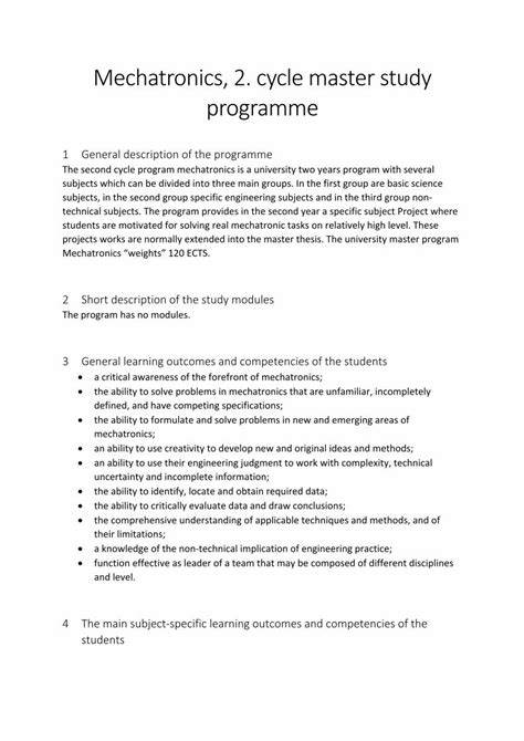 Pdf Mechatronics 2 Cycle Master Study · Pdf File · 2018 02 16the Second Cycle Program