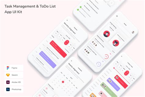 Task Management ToDo List App UI Kit Graphic By Betush Creative Fabrica