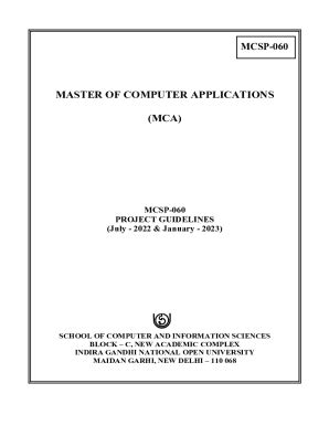 Fillable Online IGNOU MCA Project Proposal MCSP Synopsis And Report Fax Email Print PdfFiller