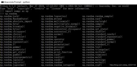 Python中numpy库中常用函数总结，包含seed，randomstate，rand，randn，randint，randomintegers，choice等