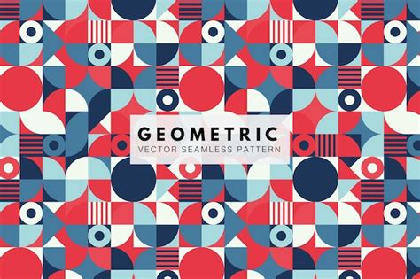 Premium Vector Neo Geo Seamless Pattern Colorful Square And Circle Geometric Shapes Vector