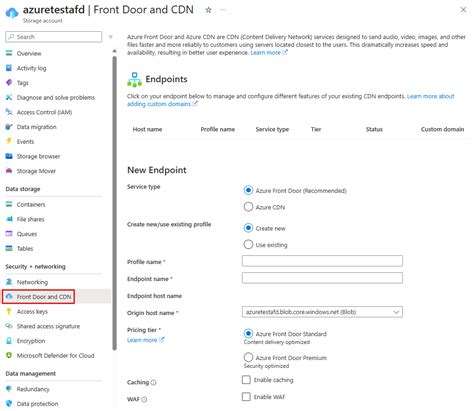integrate an azure storage account with azure front door azure front