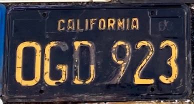Black Plate Era California License Plate History Observed