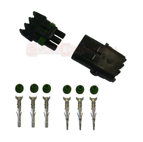 3 Pin Delphi Weather Pack Connector 18 20 AWG