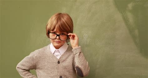 Cute Pupil Pretending To Be Teacher In Classroom Stock Photo Image Of Activities Innocence