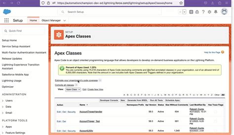 Calculate Overall Code Coverage In Salesforce Automation Champion