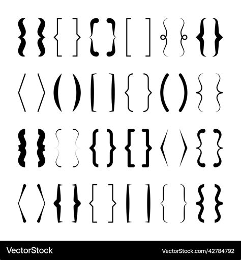 Text Brackets Collection Black Quotation Box Vector Image