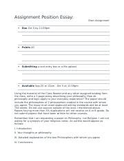 Exploring Philosophy And Logic In Everyday Life Essay Assignment Course Hero