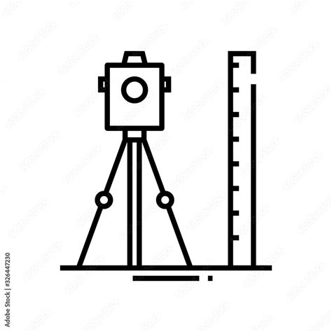 Geodesic Works Line Icon Concept Sign Outline Vector Illustration