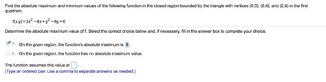 Solved X 15 7 59 If Possible Find The Absolute Maximum And