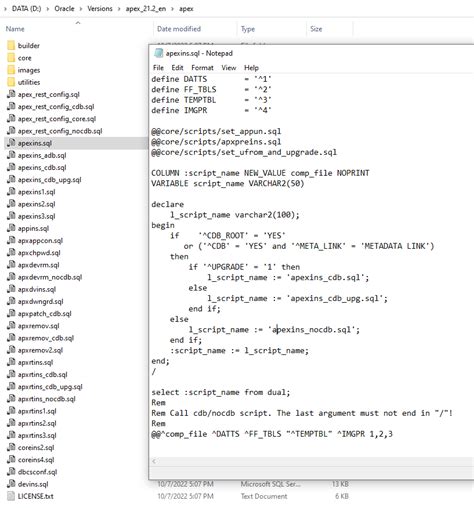 Why Does Apex Installer Not Include The Correct Scripts Oracle Forums
