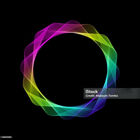 화려한 색깔의 배경 웨이브 원형 패턴입니다 디자인 요소입니다 주연10회 3차원 형태에 대한 스톡 벡터 아트 및 기타 이미지 3차원 형태 과학 다중 색상 Istock