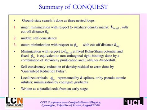 ppt order n dft calculations with conquest code powerpoint