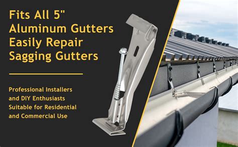 5inch Gutter Hangers 60pcs With Pre Inserted Quick Screw Gutter Clips Hidden Bracket Clips