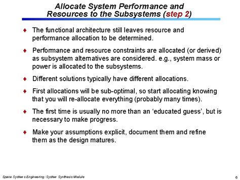 System Synthesis Module Space Systems Engineering Version 1