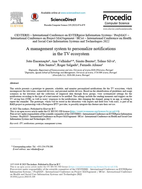 A Management System To Personalize Notifications In 2023 Procedia Computer Pdf User