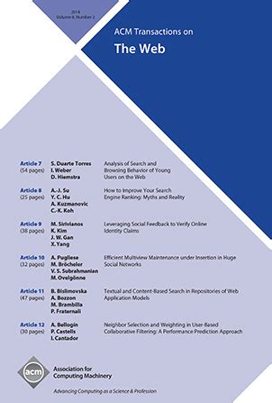 How To Improve Your Search Engine Ranking Myths And Reality ACM Transactions On The Web Vol 8