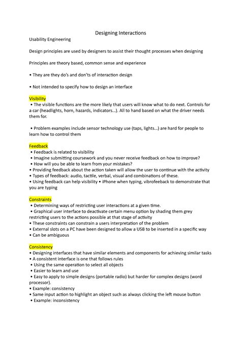 Usability Engineering Designing Interactions Lec 1 Designing Interactions Usability