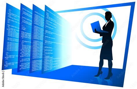 Sexy Web Developer Wireless Internet Communication Background Stock Vector Adobe Stock