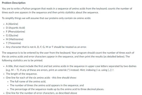 Solved Problem Description You Are To Write A Python Program Chegg