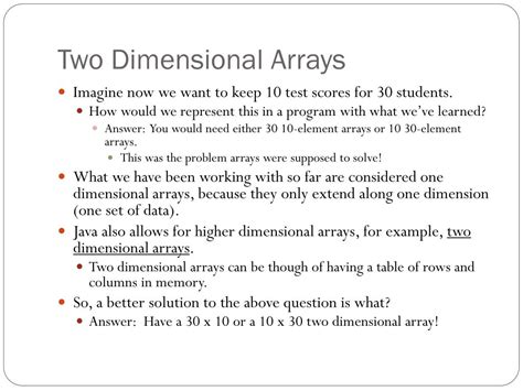 ppt arrays higher dimensional arrays powerpoint presentation free