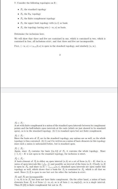 7 consider the following topologies on r ti the standard topology