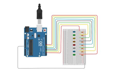 Circuit Design Multiple Led Tinkercad