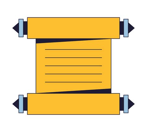 Ancient Manuscript Flat Line Color Isolated Vector Object Message On Paper Roll Editable Clip
