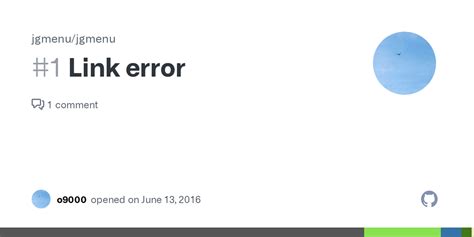 Link Error · Issue 1 · Jgmenujgmenu · Github