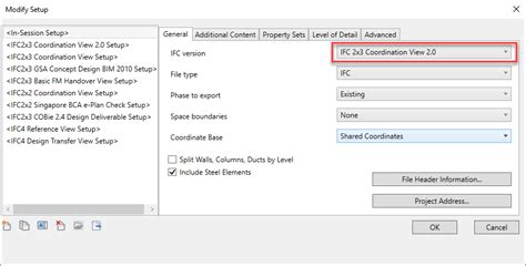 Optimal settings for Ifc Export from Revit : dRofus